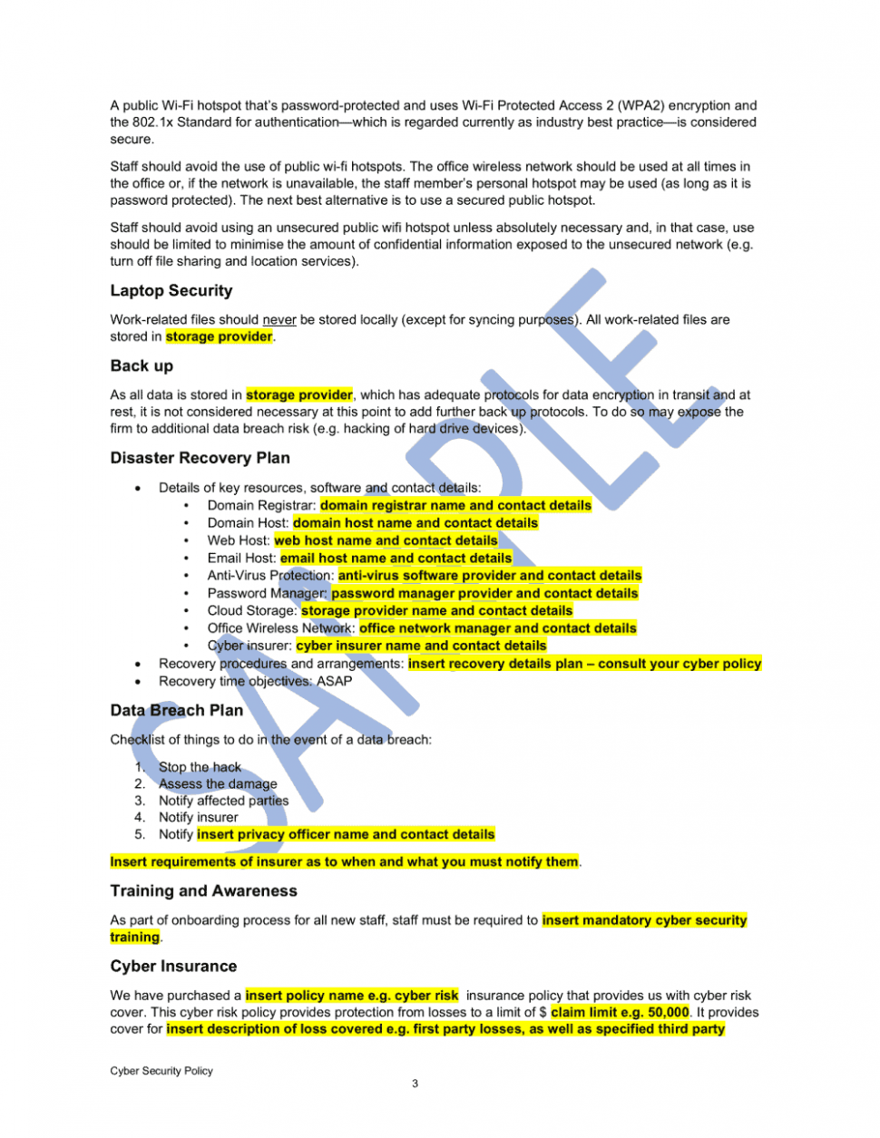 Cyber Security Action Plan Template Cyber Security Action Plan Template