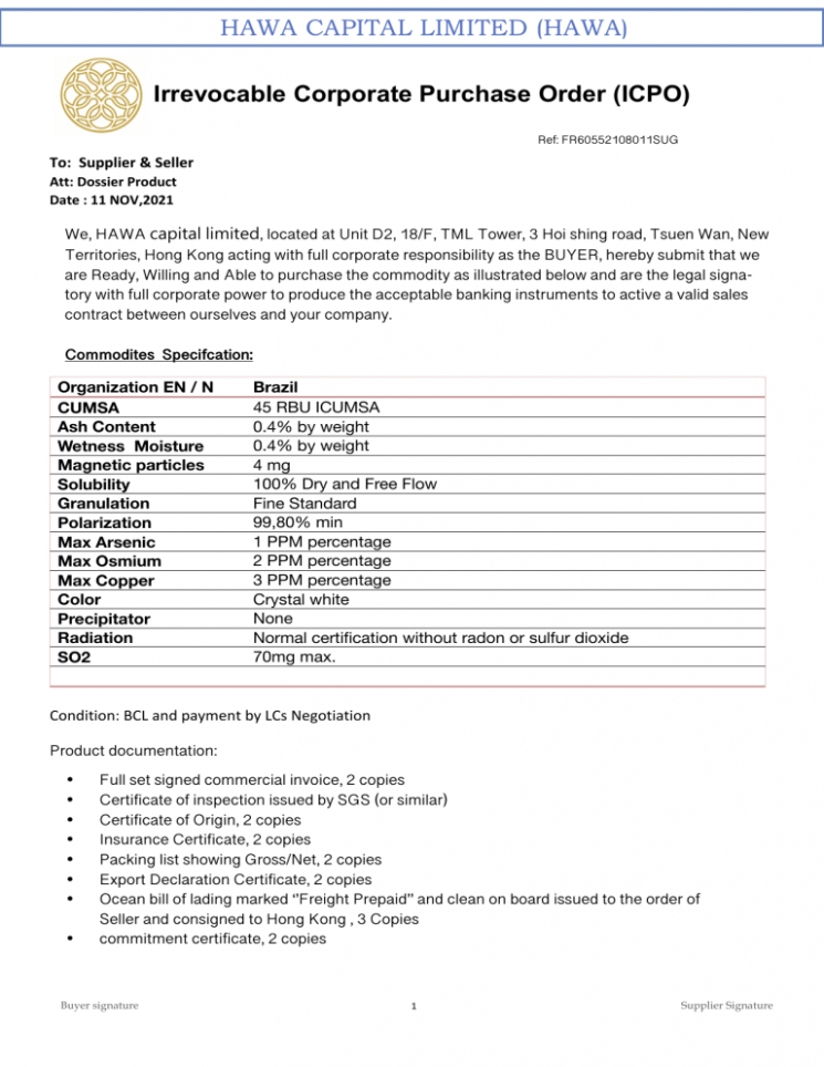 Irrevocable Corporate Purchase Order Template Irrevocable Corporate Purchase Order Template