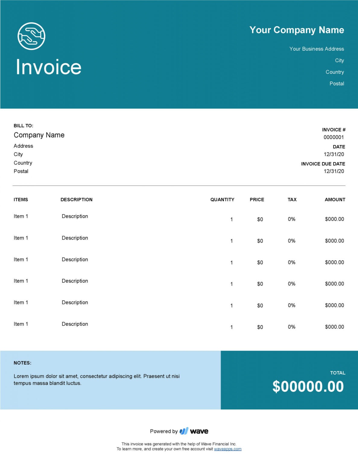 Massage Therapy Invoice Form Template