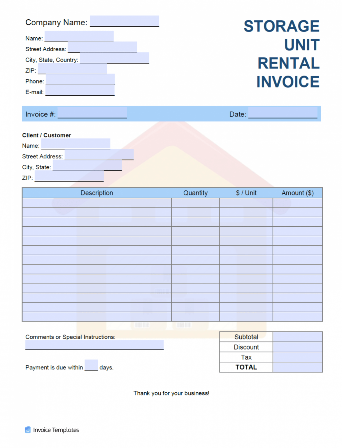 Ground Rent Invoice Template