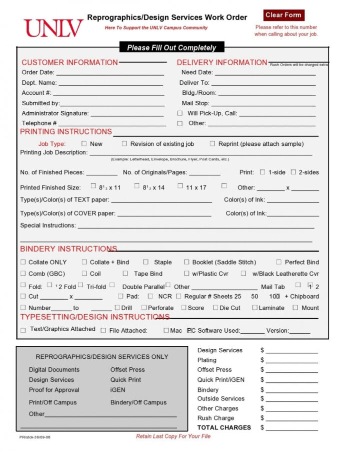 Computer Service Work Order Template