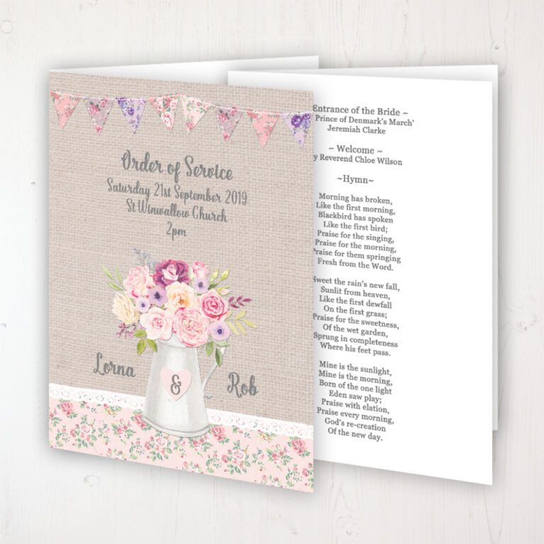 Wedding Order Of Service Booklet Template