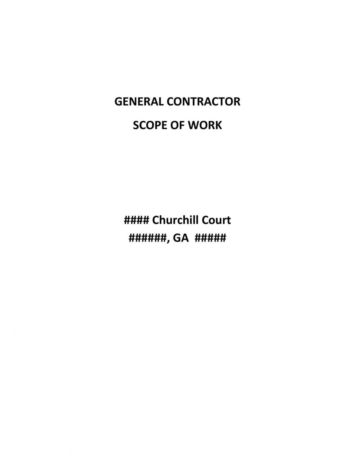 Scope Of Work Change Order Template