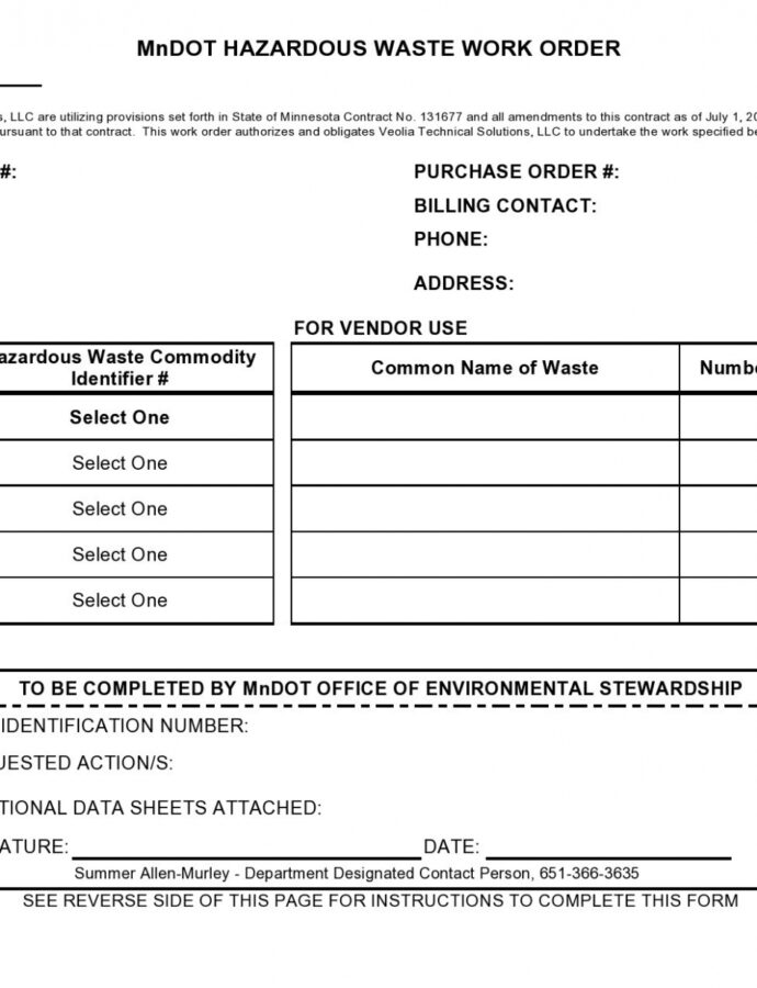 Hvac Service Work Order Template