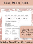 Cake And Pie Order Form Template