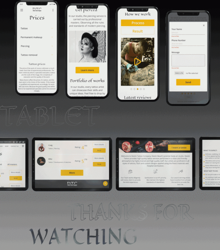 Tattoo And Piercing Studios Directory Template