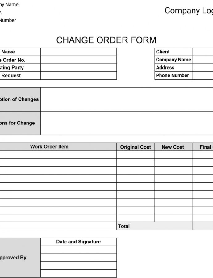 Embroidery Order Form Template