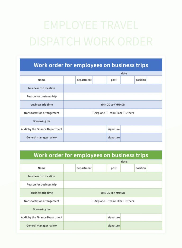 Digital Marketing Work Order Template