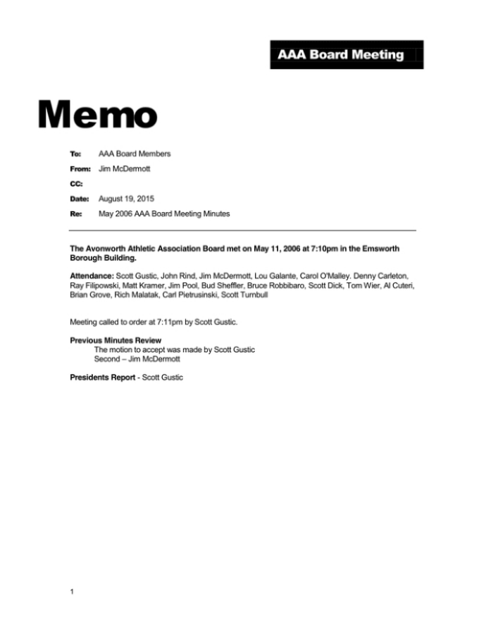 Medical Cash Memo Template